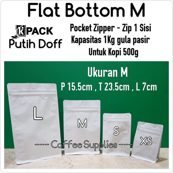 Jual Jual FLAT BOTTOM M 1000 PUTIH DOFF food grade packaging kemasan ...