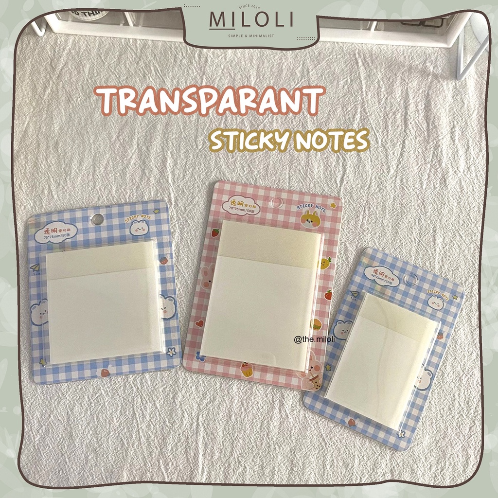 Jual [MILOLI] Sticky Notes Transparant Sticky Memo Bening PET Sticky ...