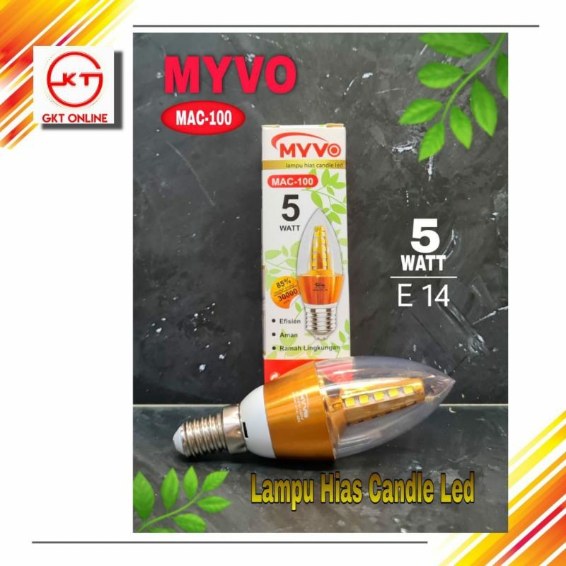 Jual lampu candle led e14 5 watt /candle led E27/ Lampu Hias Led / Bohlam led candle Myvo ...