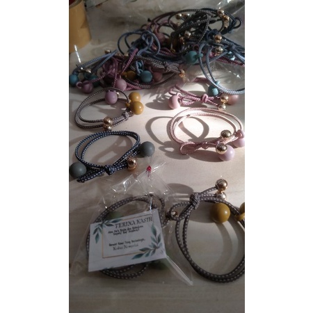 Jual souvenir ikat rambut bola+kemas plastik bonus kartu ucapan ...