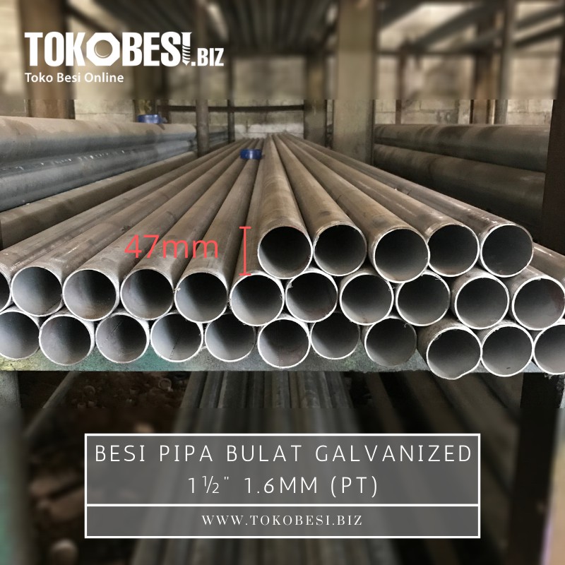 Jual Besi Pipa Bulat Galvanized 1½" 1.6mm (pt) | Shopee Indonesia