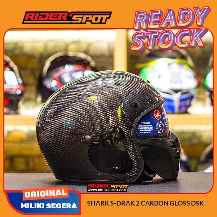 Jual Helm Motor SHARK S-Drak 2 Carbon Gloss Skin DSK Jet Helmet ...