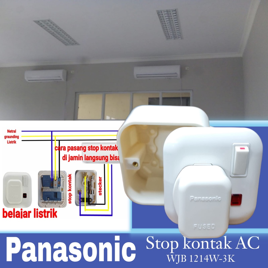 Jual PANASONIC WBJ 1214W-3K STOP KONTAK AC PANASONIC SOCKET AC PANASONIC SET | Shopee Indonesia