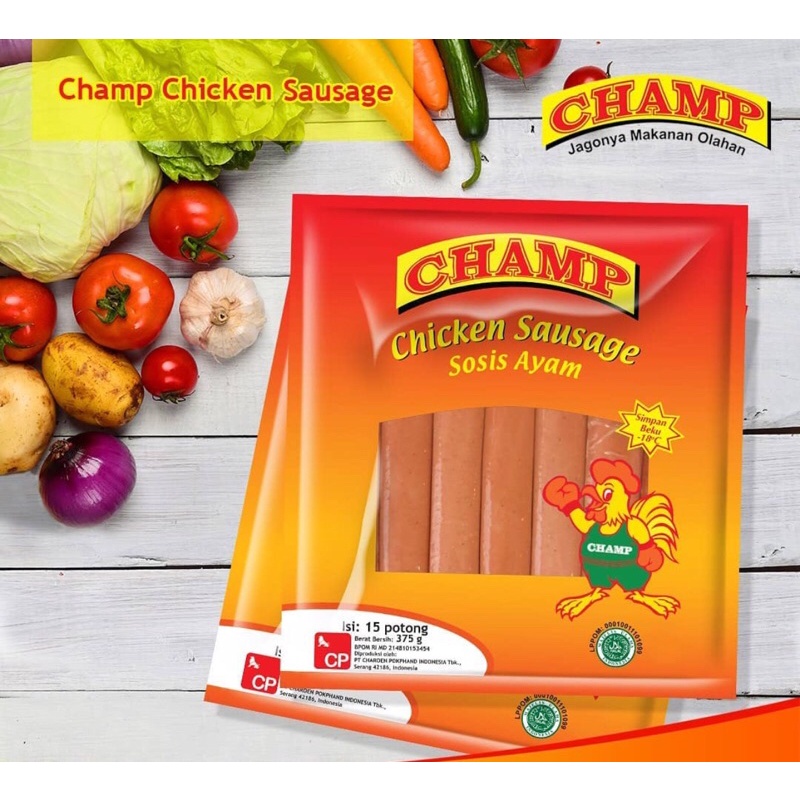 Jual CHAMP Sosis Ayam isi 15 [375gr] / Chicken Sausage | Shopee Indonesia
