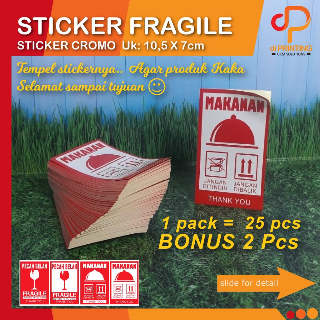 Jual STIKER FRAGILE - STIKER FRAGILE MAKANAN - STIKER FRAGILE BESAR ...