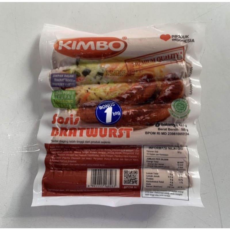 Jual Kimbo Sosis Bratwurst 6s 500gr | Shopee Indonesia