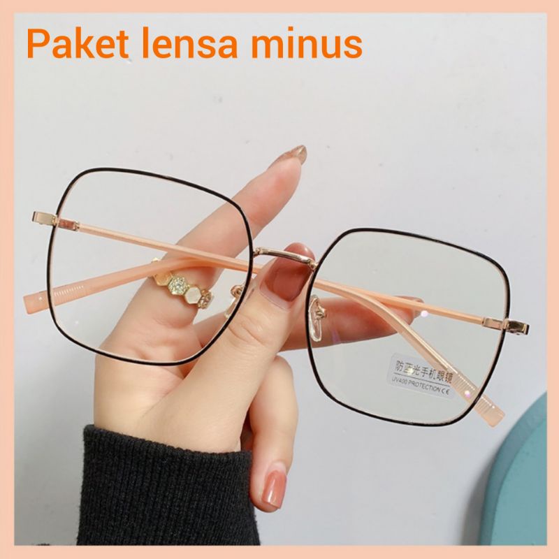 Jual kacamata minus wanita terbaru photocromic murah korea kotak besar ...