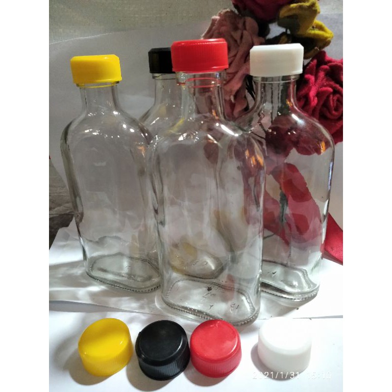 Jual Botol kaca gepeng 250ml (10pcs) | Shopee Indonesia