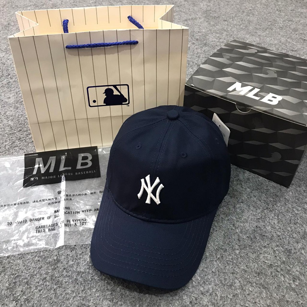 Jual Topi MLB Original Import - NY Vintage Navy Logo White | Shopee ...