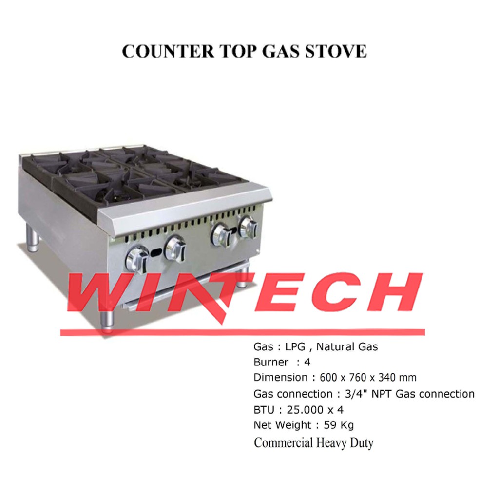 Jual Gainmax GM-GHP4 Commercial Gas 4 Empat Open Burner Portable ...