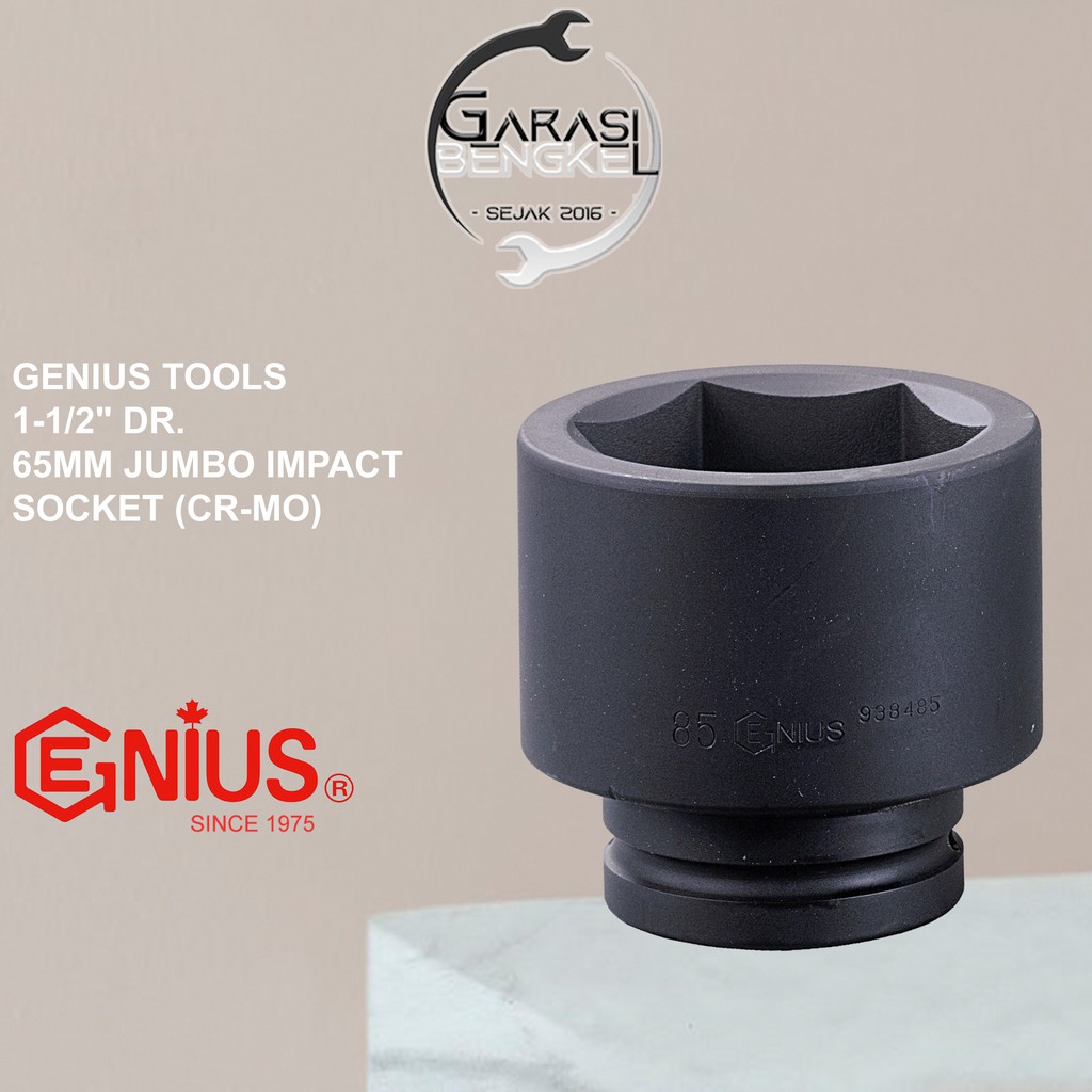Jual Genius Tools 1-1/2" Dr. Jumbo Impact Socket 65mm Kunci Shock Hitam 65mm | Shopee Indonesia