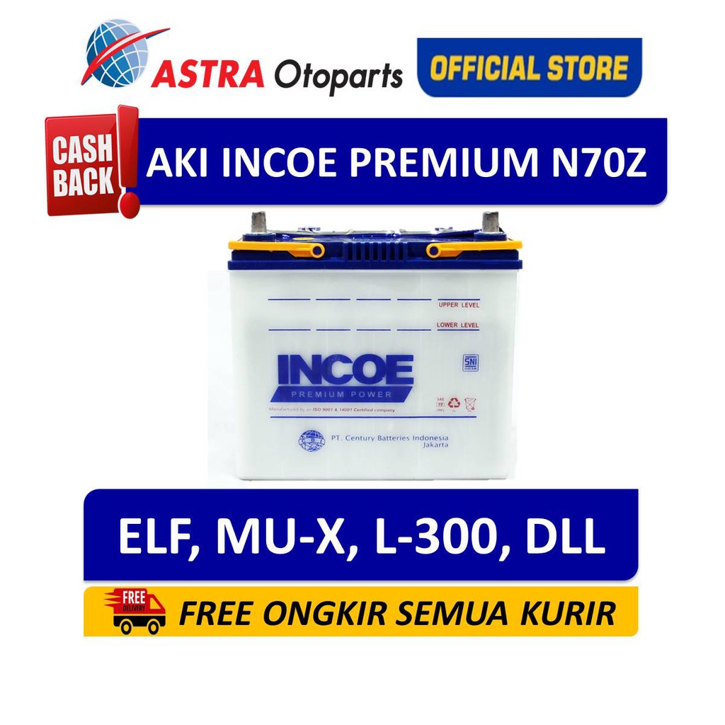 Jual Aki Mobil Incoe Premium N70Z Elf, MU-X, L-300, dll INPR-N70Z ...