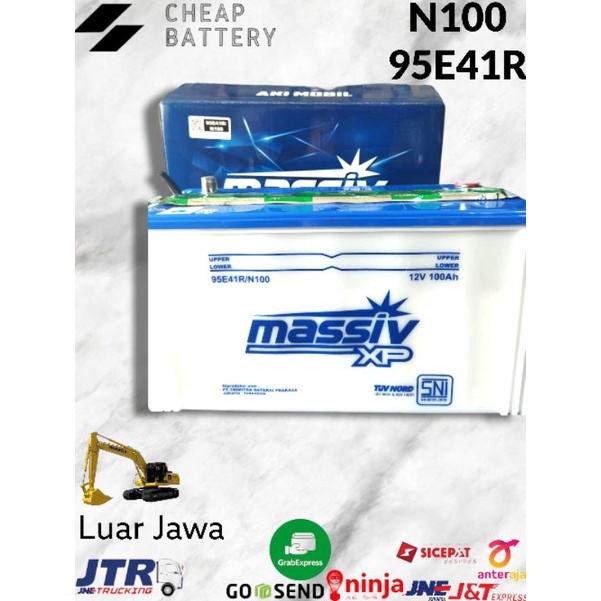 Jual battery aki massiv xp n100 12v 100ah basah 95e41r | Shopee Indonesia