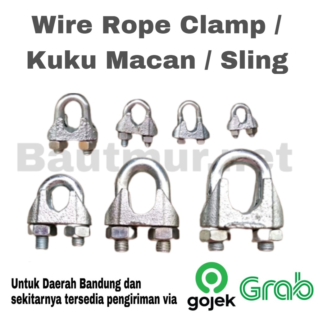 Jual Klem Sling 16mm Kuku Macan Wire Rope Clip | Shopee Indonesia