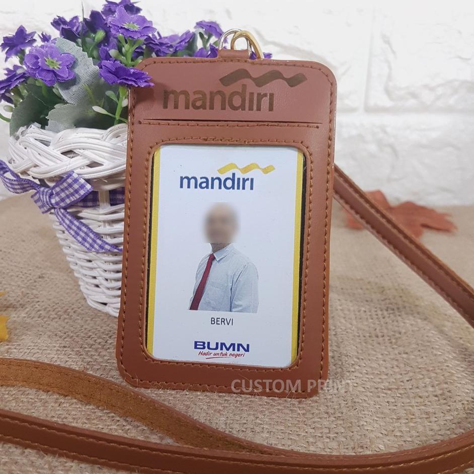 Jual [PRODUK A9WIN] Name Tag / ID Card Holder kulit Tali Gantungan ...