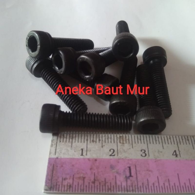 Jual Baut L Baja Hitam ukuran m6 x 25 atau baut drat 10 panjang 2.5cm | Shopee Indonesia