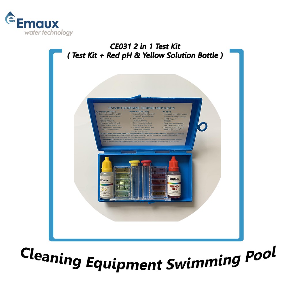 Jual Emaux CE 031 Test Kit Red pH & Yellow Solution Bottle Alat Tes pH ...
