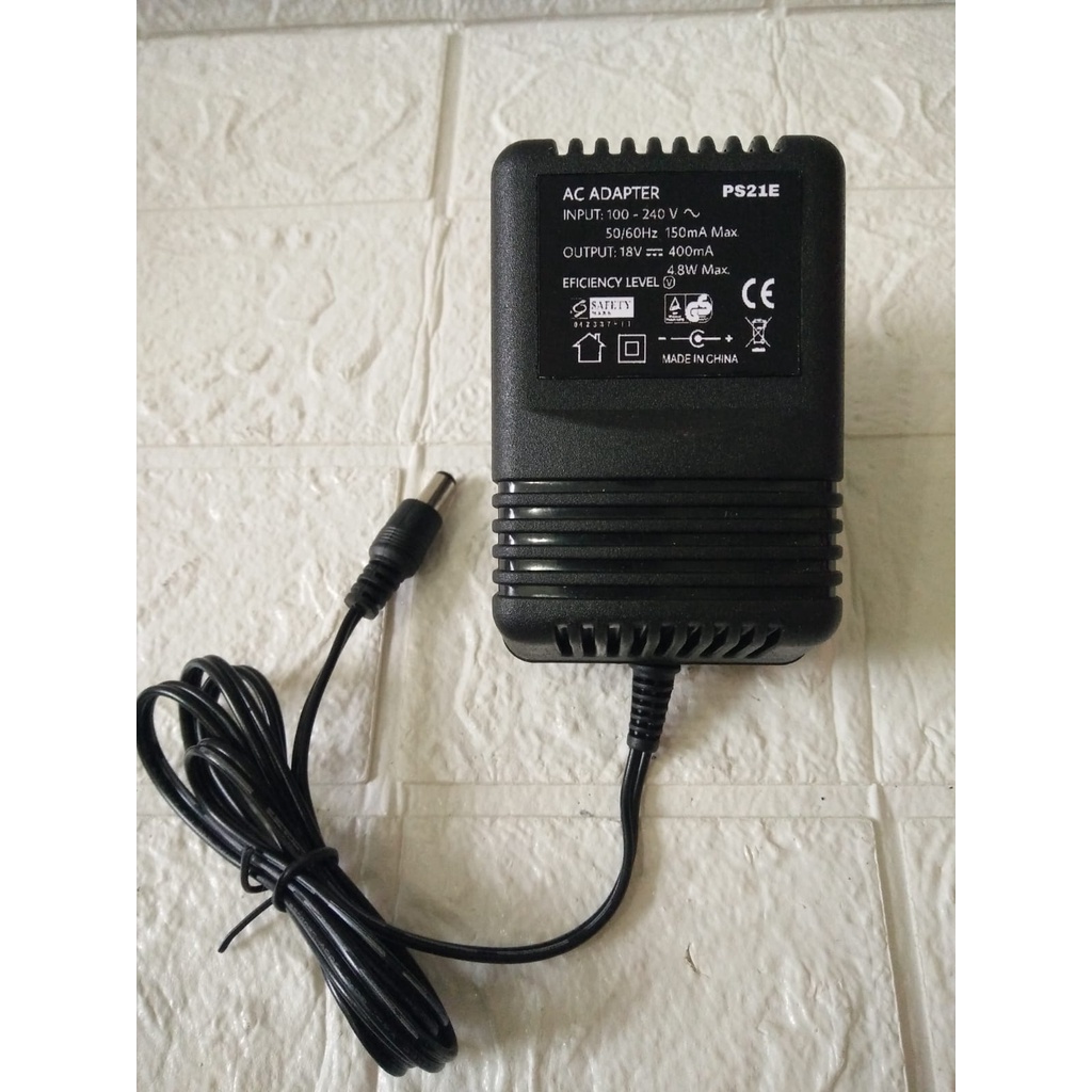 Jual AC DC ADAPTOR 18V 400mA model no.PS21E | Shopee Indonesia