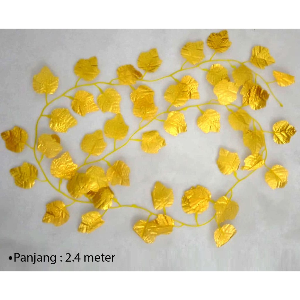 Jual DN-26 Daun Rambat Gold Artifical Dekorasi Imitasi 2.4 meter ...