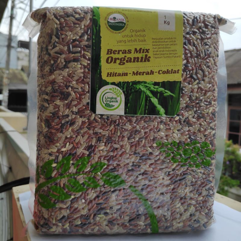 Jual Beras MIX Hitam Merah Coklat Lingkar Organik Whole Grain untuk ...
