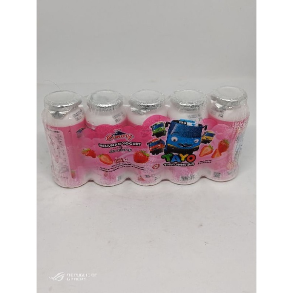 Jual Cimory Yoghurt Pororo Strawberry isi 5 @75ml | Shopee Indonesia