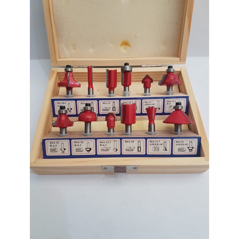Jual Sky Mata Router Profil Set mata trimmer set 12pcs router bits ...