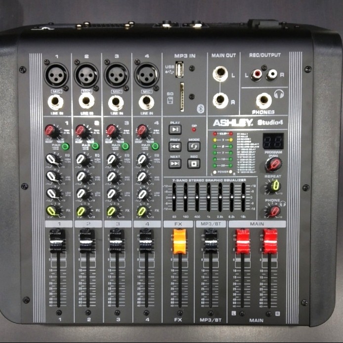 Jual Original Ashley Studio 4 Channel Power Plus Mixer TERBAIK Recording USB Bluetooth Karaoke ...