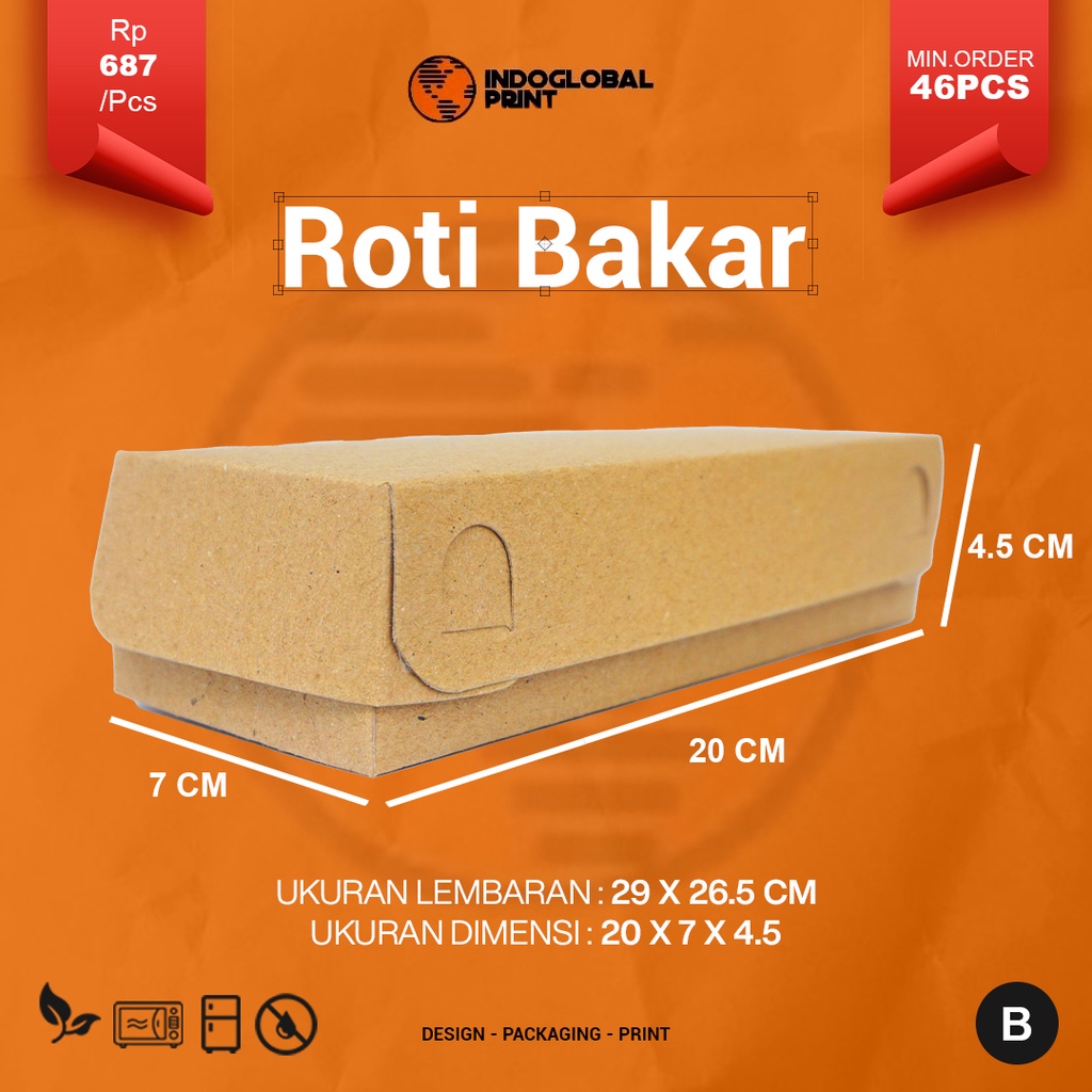 Jual Box Roti Bakar B/ Box Roti Bakar / Dus Brownies / Dus Souvenir ...