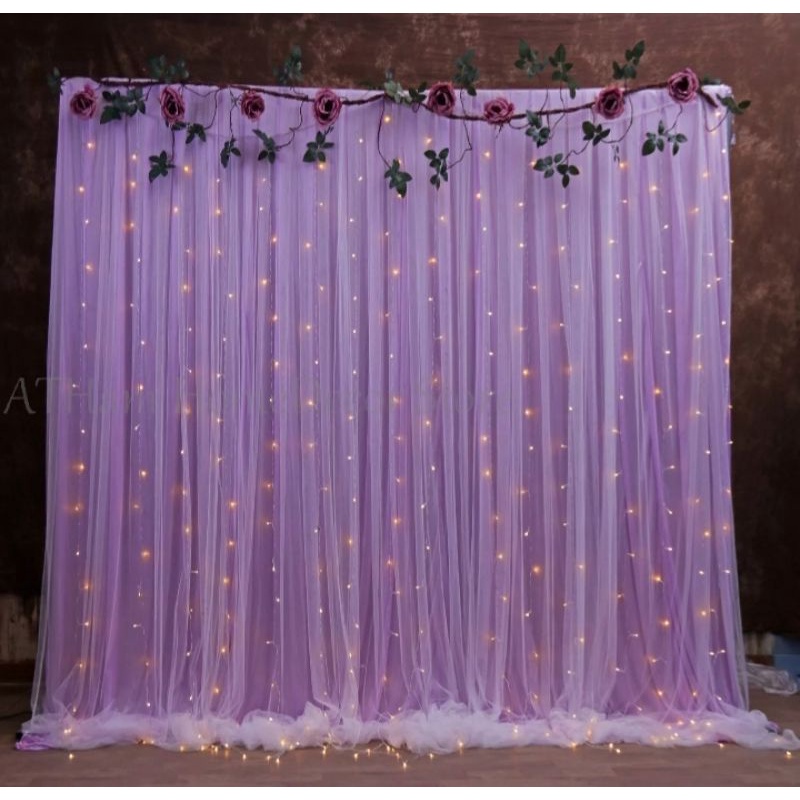 Jual backdrop lapis tile tinggi 150CM begron background double layer ...