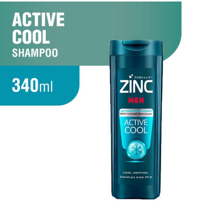 Jual ZINC Shampoo Men Active Cool Bottle 340ml | Shopee Indonesia