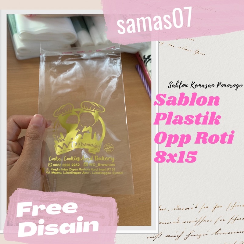 Jual Sablon Plastik Opp 8x15 sablon 1000pcs, Sablon Plastik Opp Roti ...