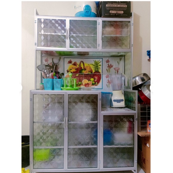 Jual RAK PIRING / RAK DAPUR /RAK PIRING KERAMIK KACA UNDAK 3 PINTU ...