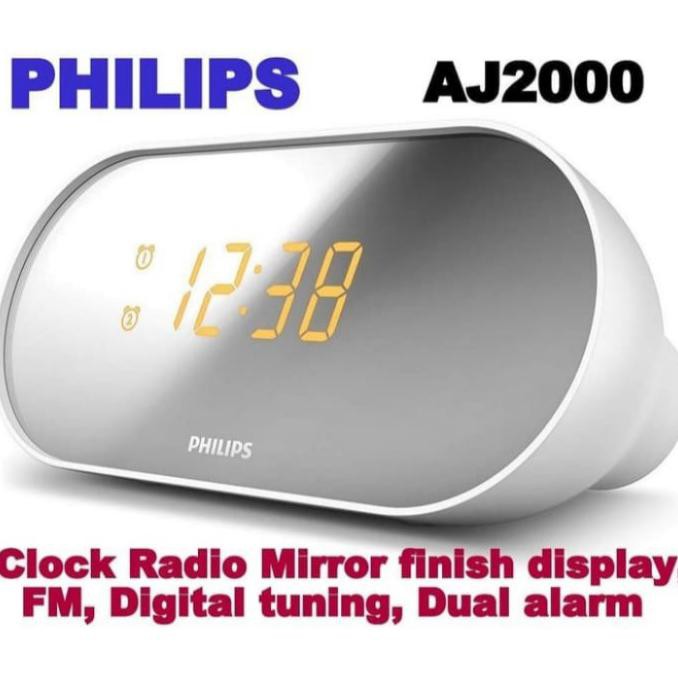 Jual Koko1_Shopp | Philips Aj 2000 Clok Radio Jam Dual Alaram Digital Tuning Miror | Shopee ...