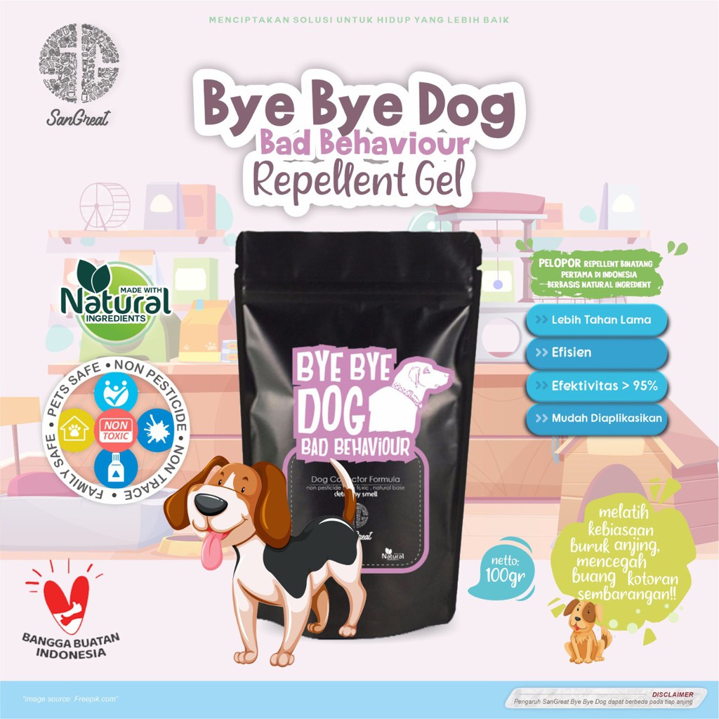 Jual ADY78 SanGreat Bye Bye Dog Bad Behaviour Dog Repellent gel 100 gr ...