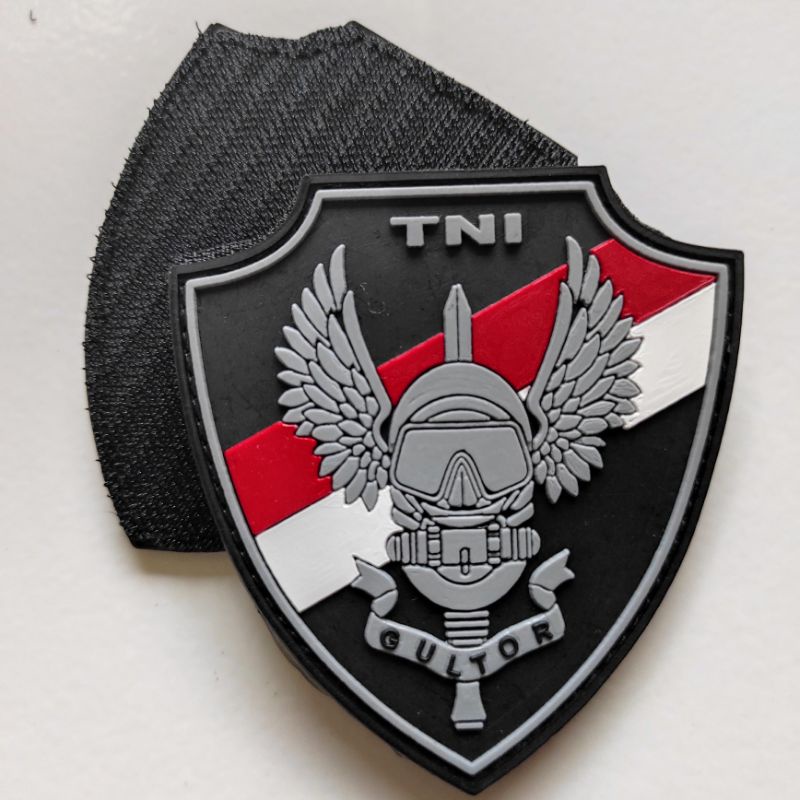 Jual patch rubber logo gultor tni/rubber patch tni/tempelan emblem ...