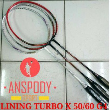 Jual RAKET BADMINTON LINING TURBO X 50/60 G4 | Shopee Indonesia