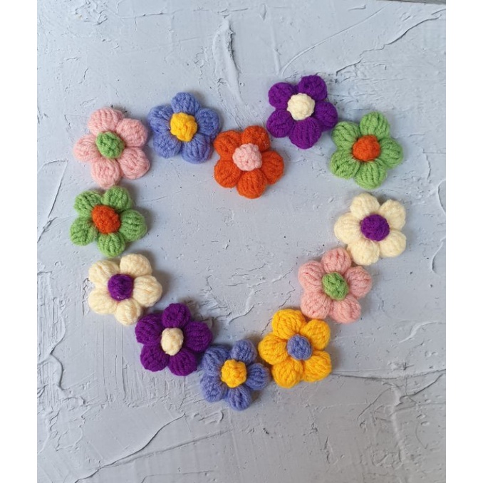 Jual aplikasi patch bunga rajut, flower patch rajut | Shopee Indonesia