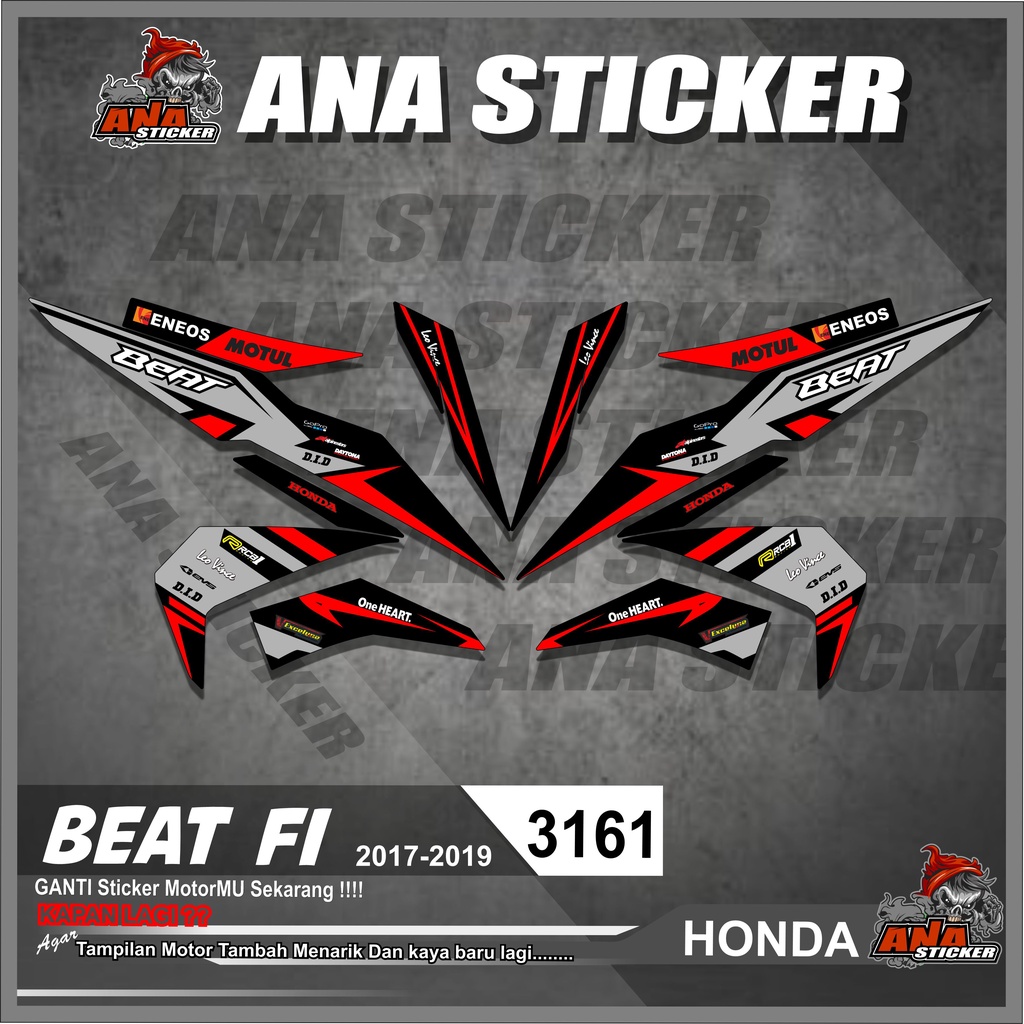 Jual 3161 (MURAH) Striping Variasi HONDA BEAT FI,ESP,STREET 2017-2019 ...