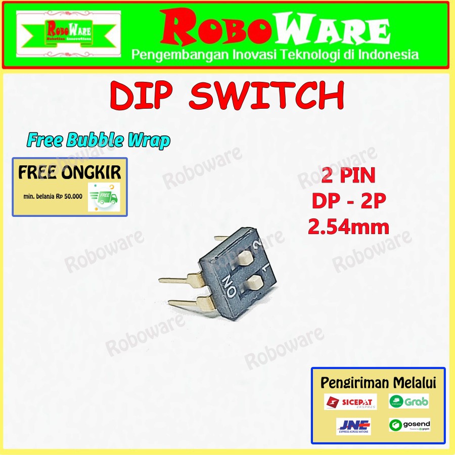 Jual DIP Switch 2P 2 Pin 2.54mm Switch Geser 2P | Shopee Indonesia