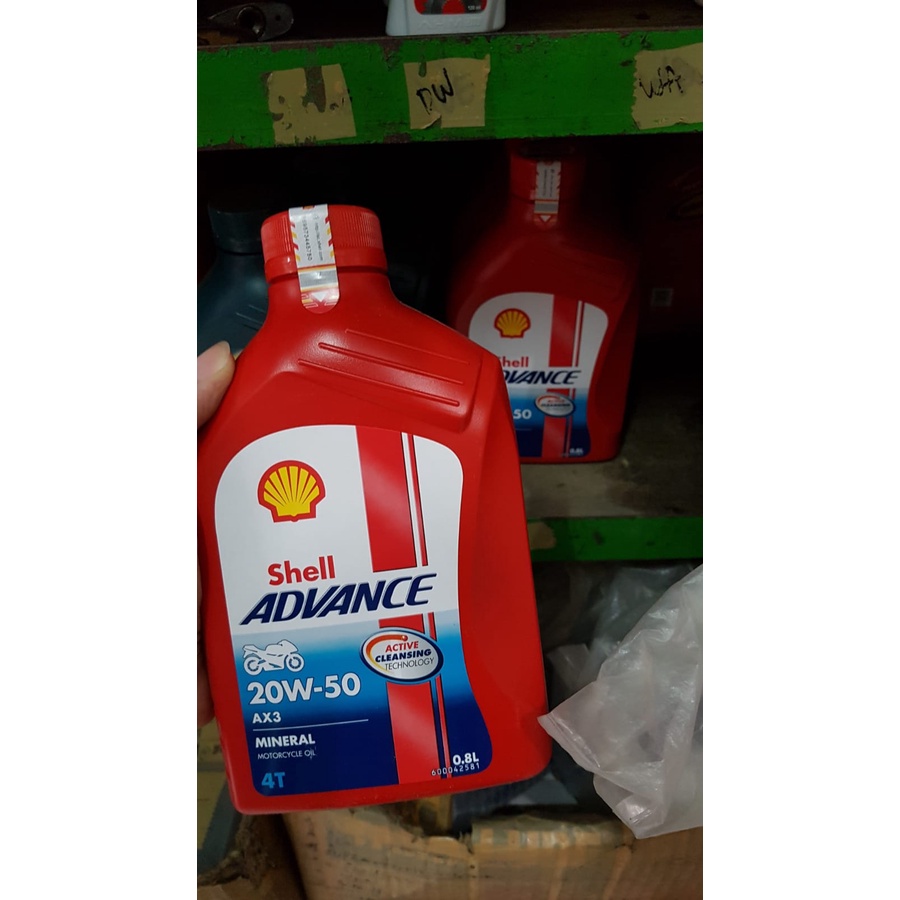 Jual Oli Mesin Motor 4T 4 Tak Shell Advance Advan Merah AX3 20W-50 0.8 ...