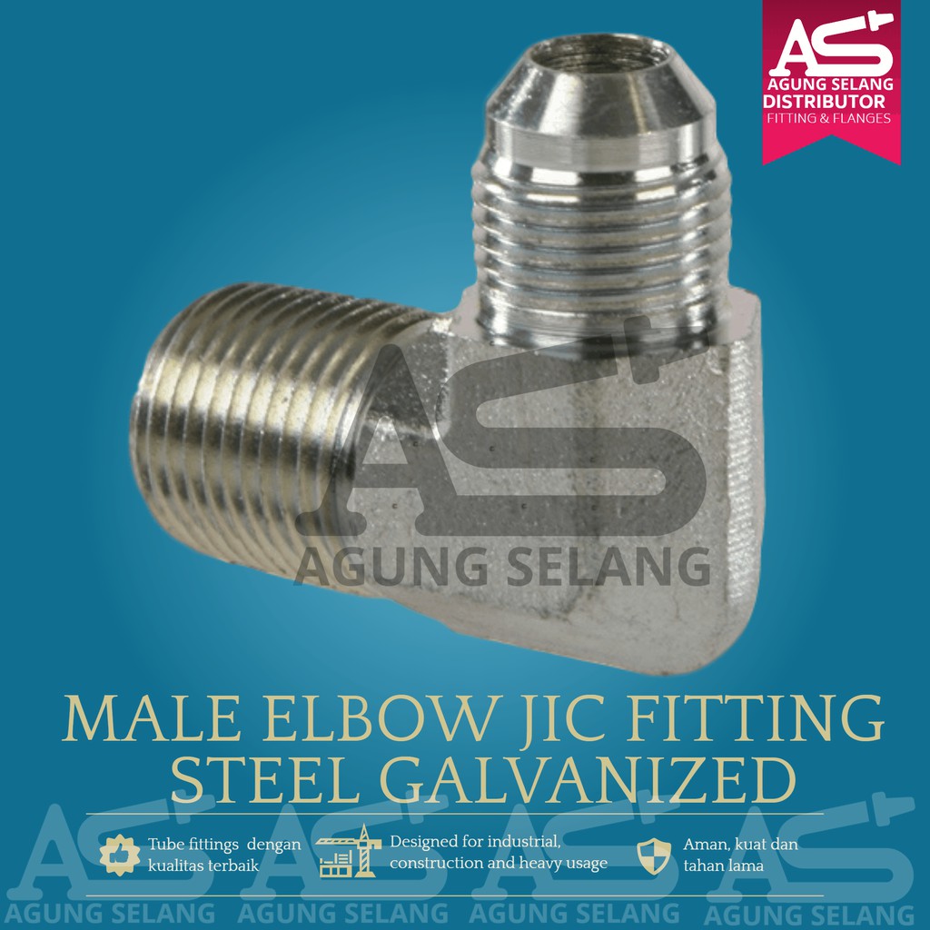 Jual Double Nepel Elbow 90° 1/2 MB x 3/8 MJ Galvanis Steel Nipple NPT ...