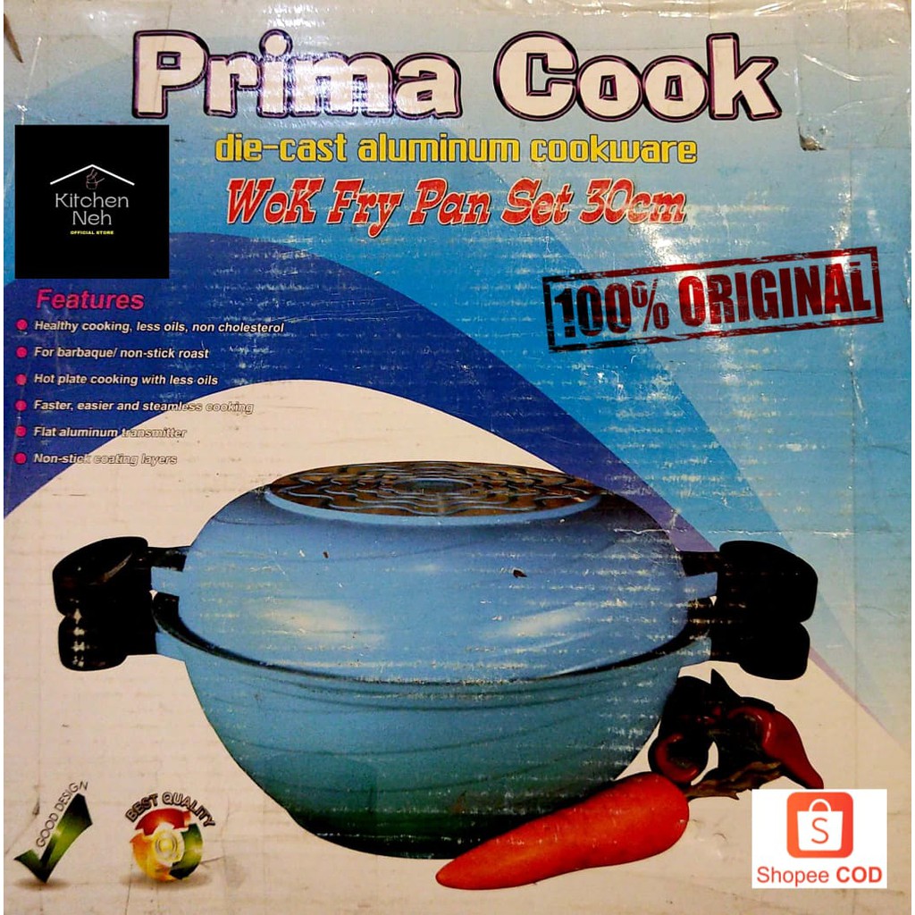Jual Prima Cook Wok Dry Pan Set 30 cm / Panci Serbaguna / Panci Anti ...