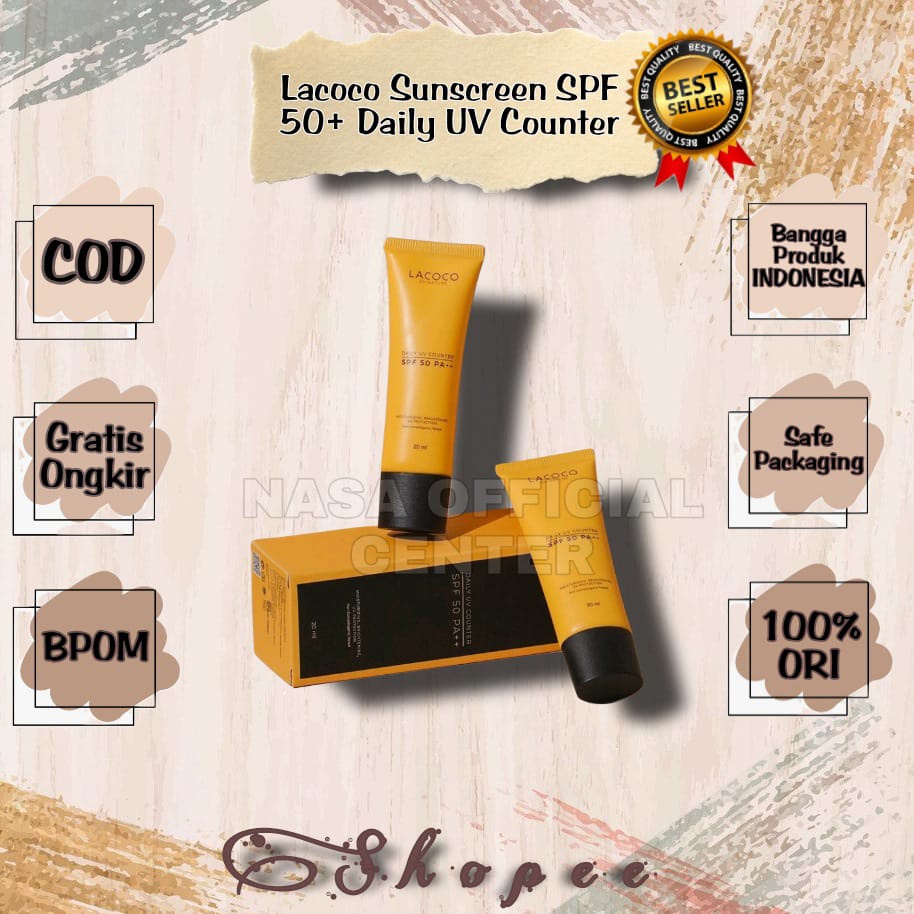 Jual LACOCO SUNSCREEN SPF 50+ DAILY UV COUNTER ORIGINAL | Shopee Indonesia
