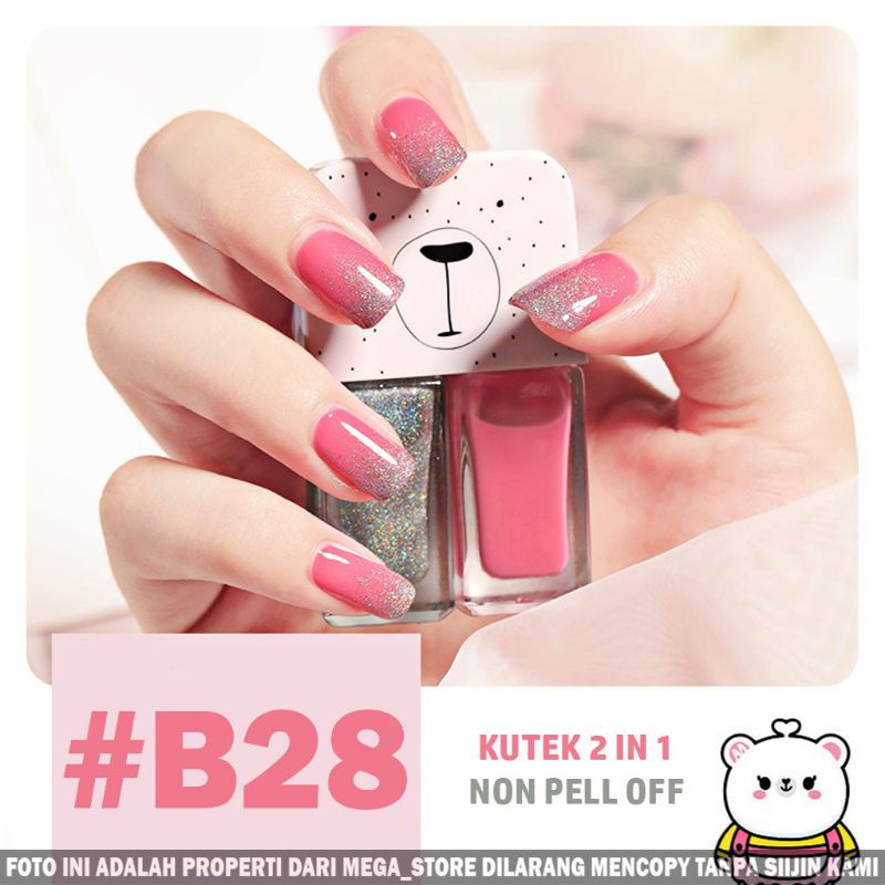 Jual KUTEKS 2in 1 CAT KUKU DUA WARNA KUTEKS KEKINIAN 2IN1 KUTEK HALAL ...