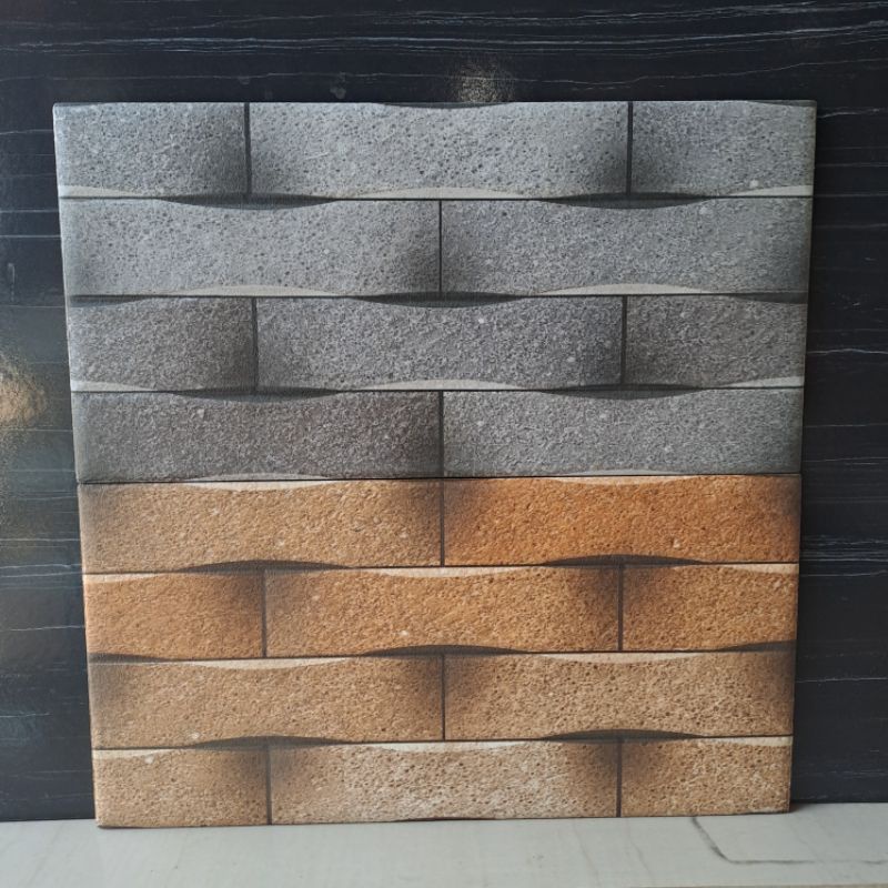 Jual keramik dinding batu alam / pagar / teras signature 3D 20x40 NITUR ...