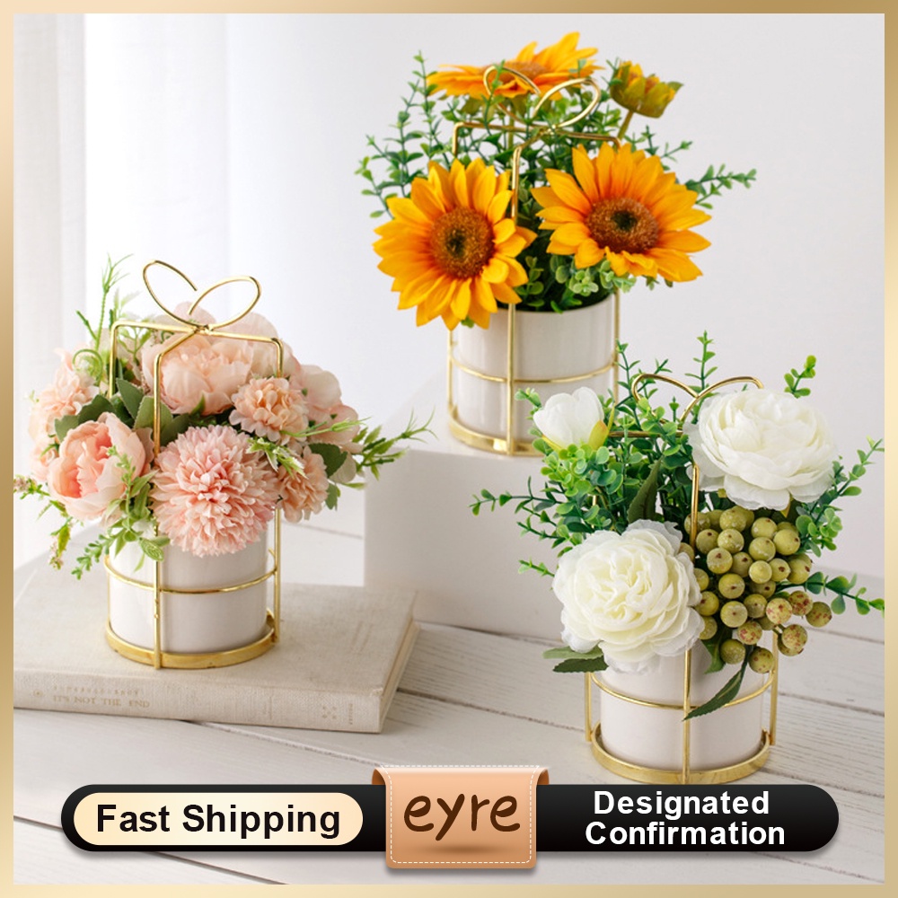 Jual Eyre （Toko Premiere ）Nordic simulasi bunga set keramik emas vas ...