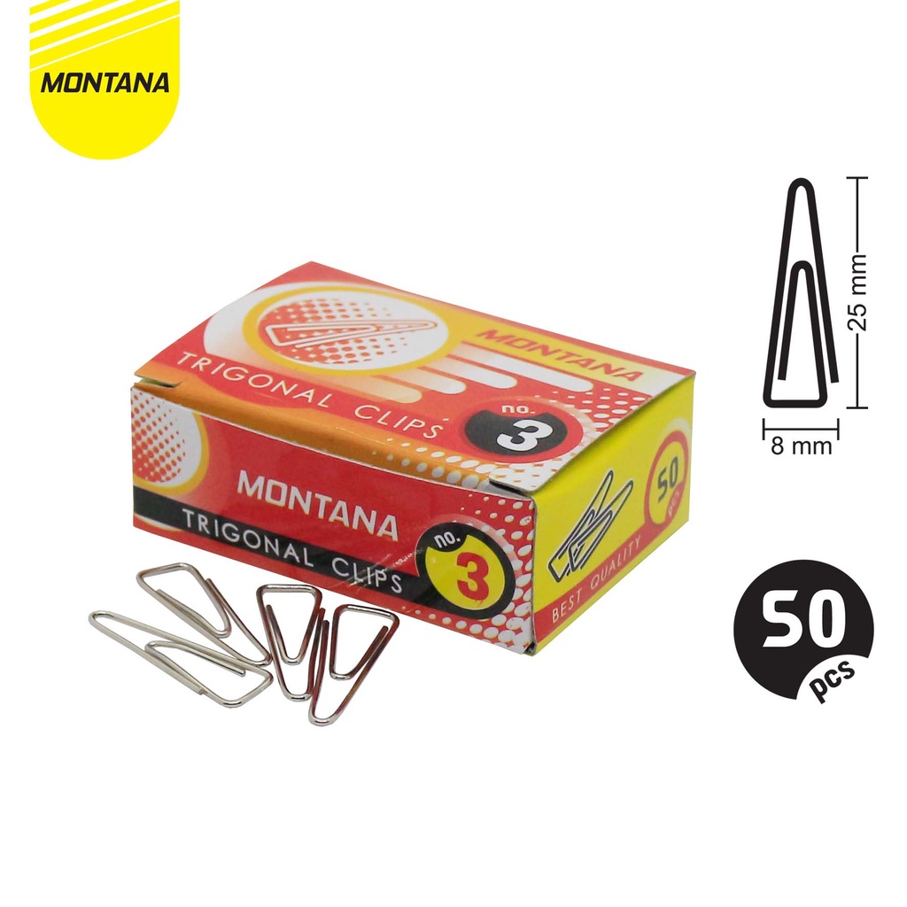 Jual Trigonal Clips Montana No.3 Paper Clips Nickel Plated Wire Filling ...