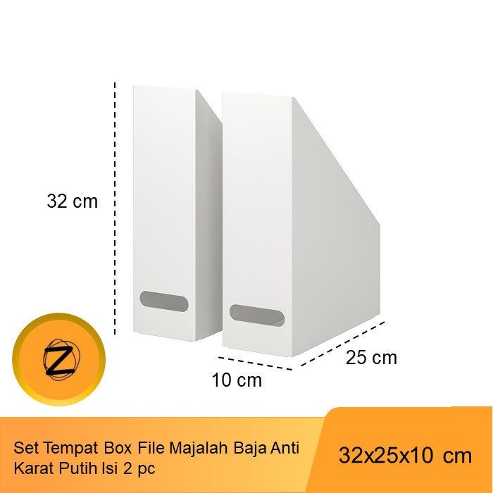 Jual Set Tempat Box File Majalah Baja Anti Karat Putih Isi 2 pc ...
