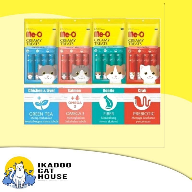 Jual MEO CREAMY TREATS 1 PACK ISI 4/SNACK KUCING MEO | Shopee Indonesia
