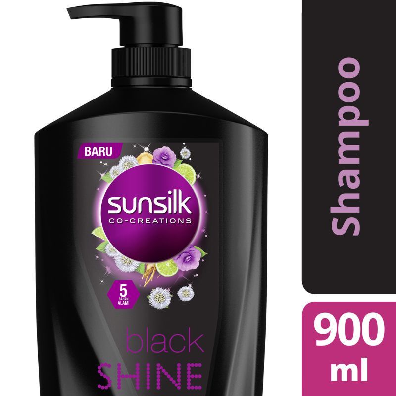 Jual SUNSILK SHAMPOO BLACK SHINE UNTUK RAMBUT HITAM BERKILAU 900ML ...